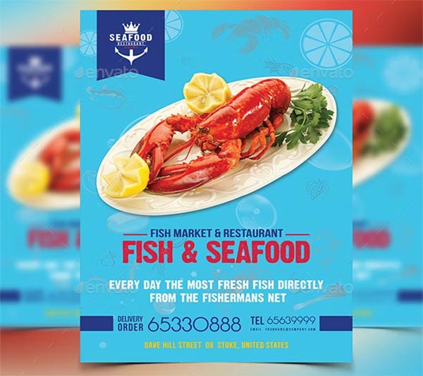 Seafood Restaurant Menu Promotion Flyer