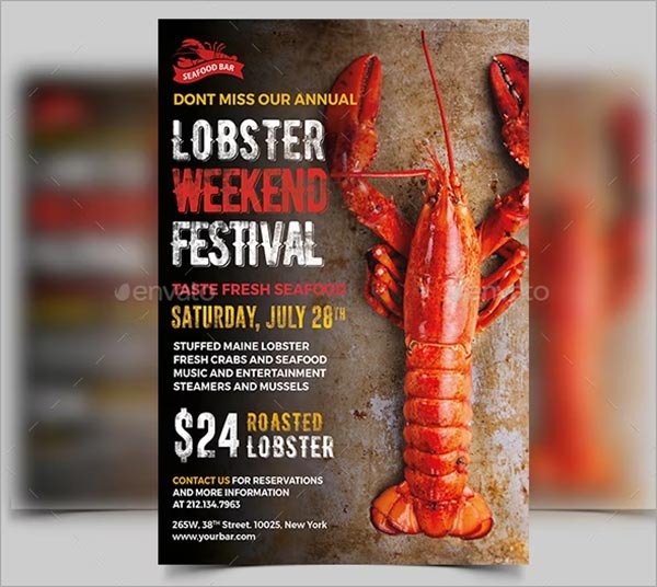 Seafood Lobster Flyer Template