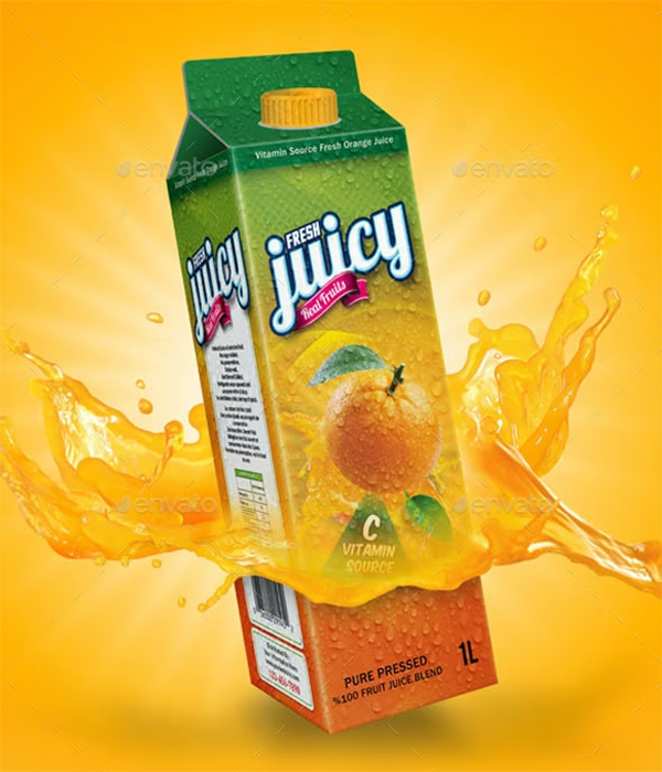 Fruit Juice Box Mockup
