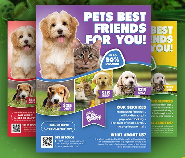 Pet Shop PSD Flyers Template