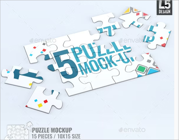 Puzzle 15 Pieces Mockup