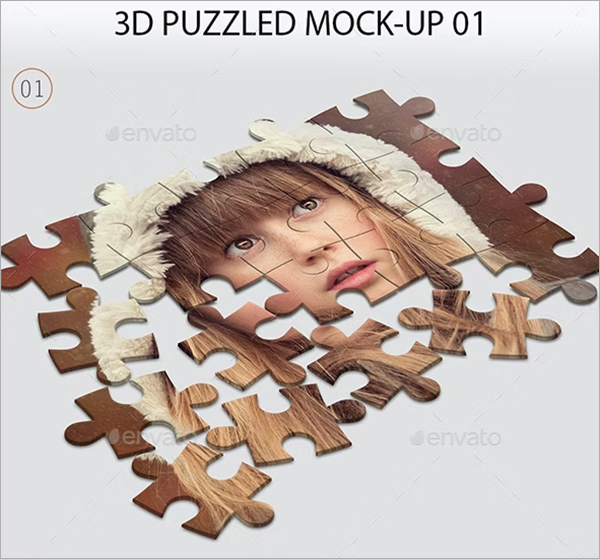 3D Puzzled Mockup