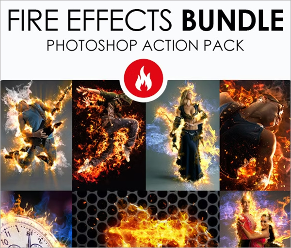 Fire Effects Photoshop Bundle Actions