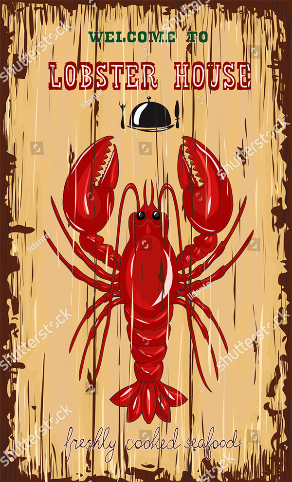 Lobster House Vector Flyer Template