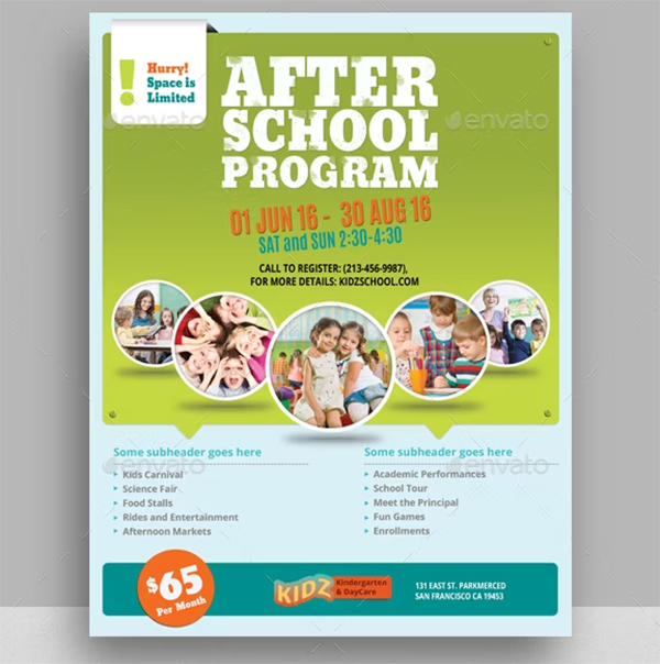 School Program Activity Flyer Templates