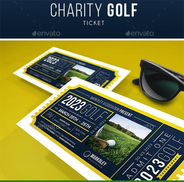 Charity Golf Ticket Template