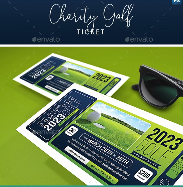 Charity Golf Ticket Templates