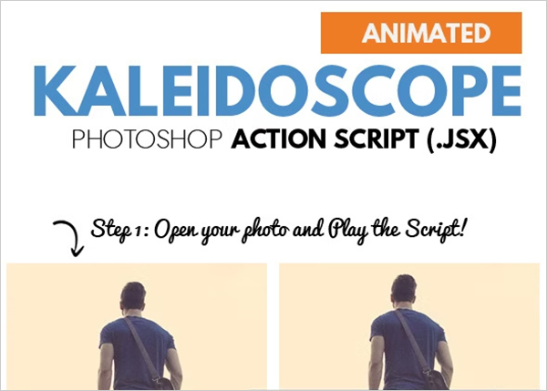 Animated Kaleidoscope Photoshop Effects