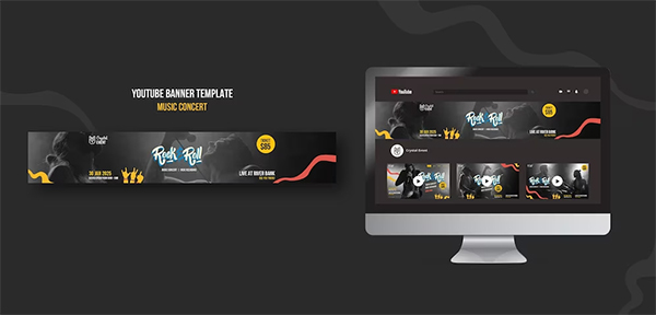 Free PSD Youtube Banner Template