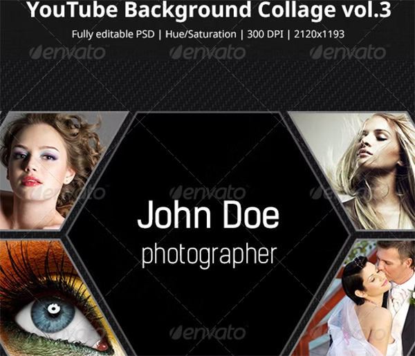 YouTube Background Collage Print Template