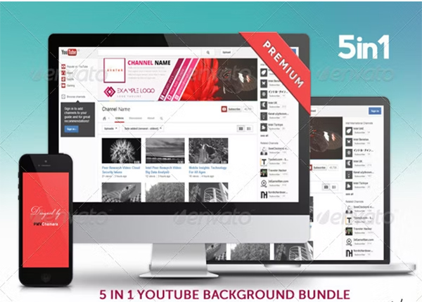 Youtube PSD Background Bundle