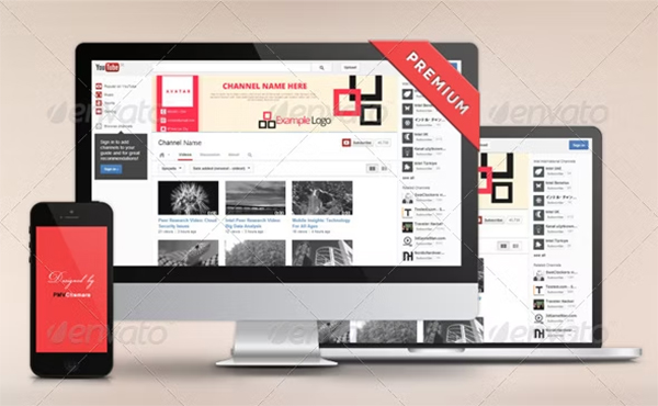Youtube PSD Background Template