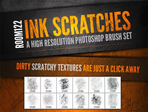 Ink Scratches Photoshop Brush Set