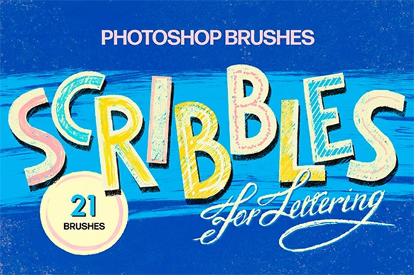 Scribbles Photoshop Brushes Template