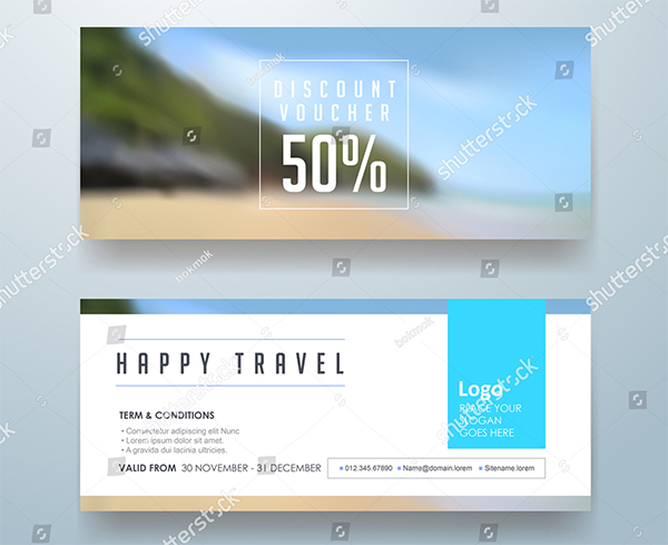 Travel Discount Vector Voucher Template