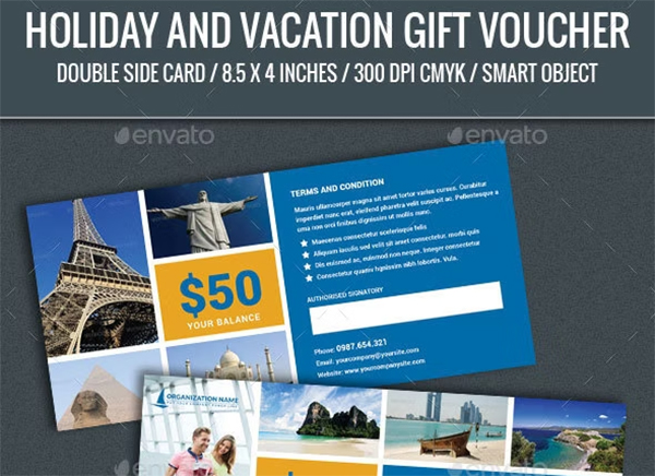 Holiday and Vacation Gift Voucher Template