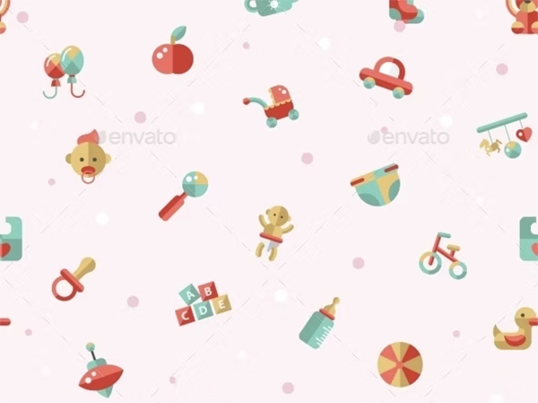 Baby Pattern JPG Image, Vector EPS Template
