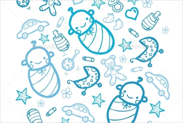 Baby Pattern Vector Template