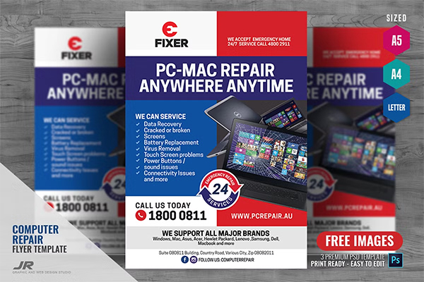 Laptop and Computer Repair Flyer & Brochure Designs
