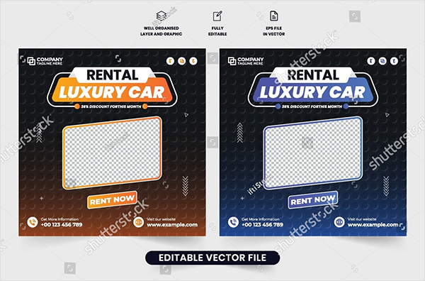 Car Rental Vector Brochure Template
