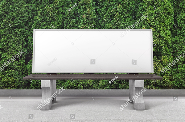Blank Bench Advertising Mockup