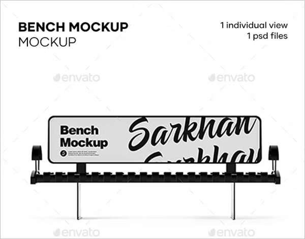 Advertising Bench Mockup