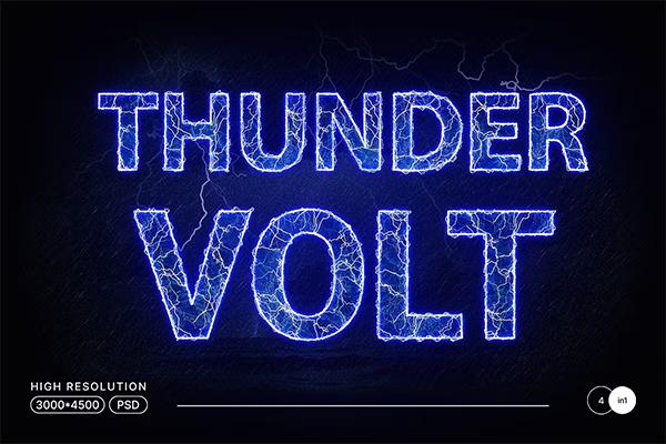 Electric Editable PSD Text Effect