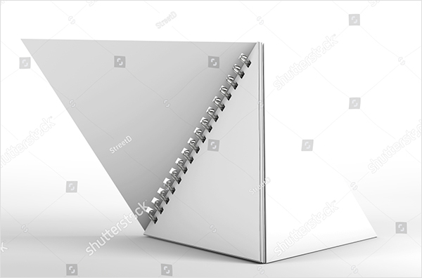 Spiral Pyramid Desk Calendar Vector Mockup