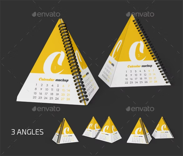 Pyramid Calendar Mockup Set