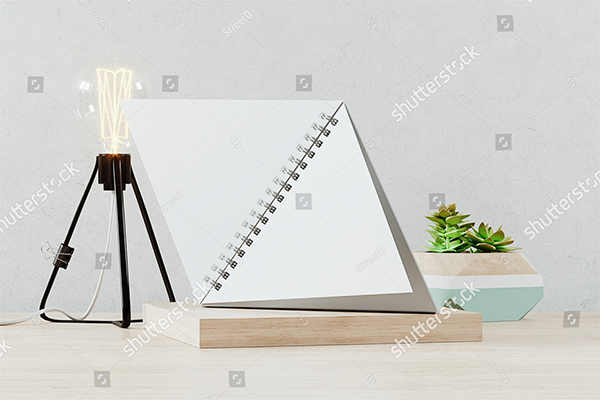 Pyramid Calendar With Open Pages Mockup