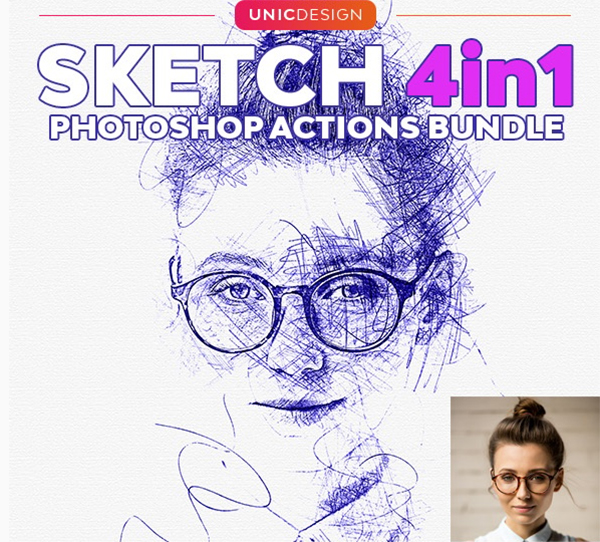 Sketch Photoshop Actions Bundle