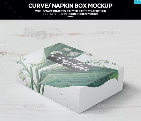 Curve & Napkin Box Mockup Template