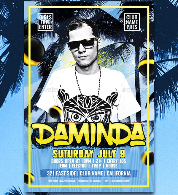 EDM Dj Poster PSD Template