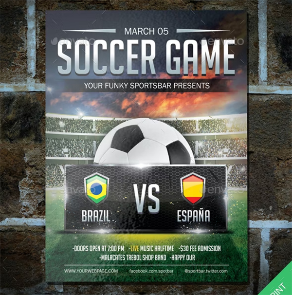 Soccer Poster Design Template