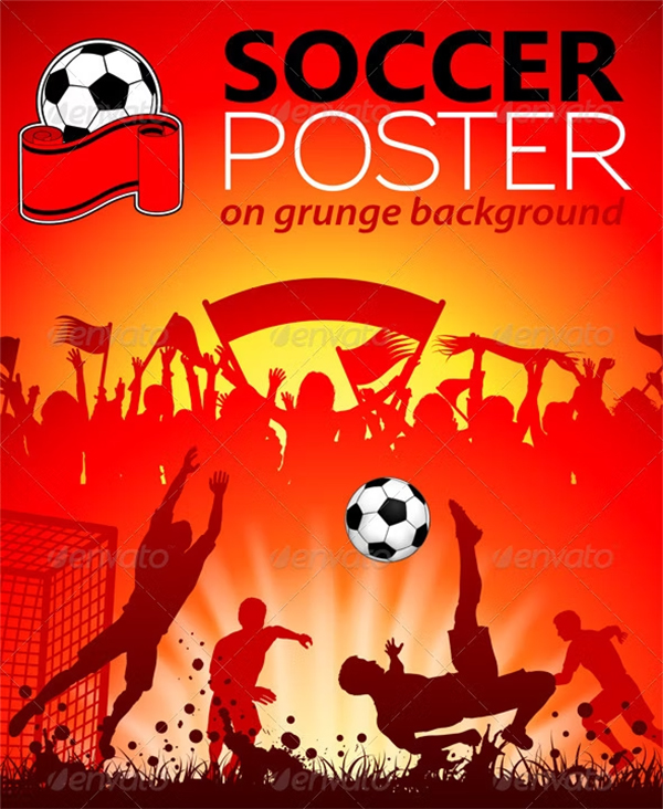 Soccer Poster Template PSD Design